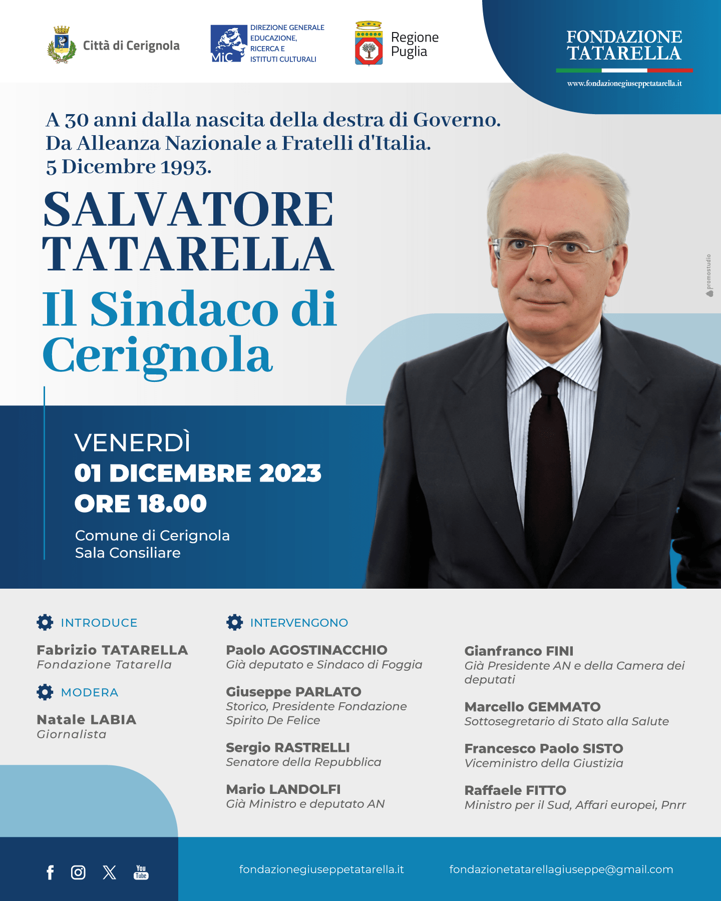 Salvatore Tatarella - Il Sindaco di Cerignola - AICI